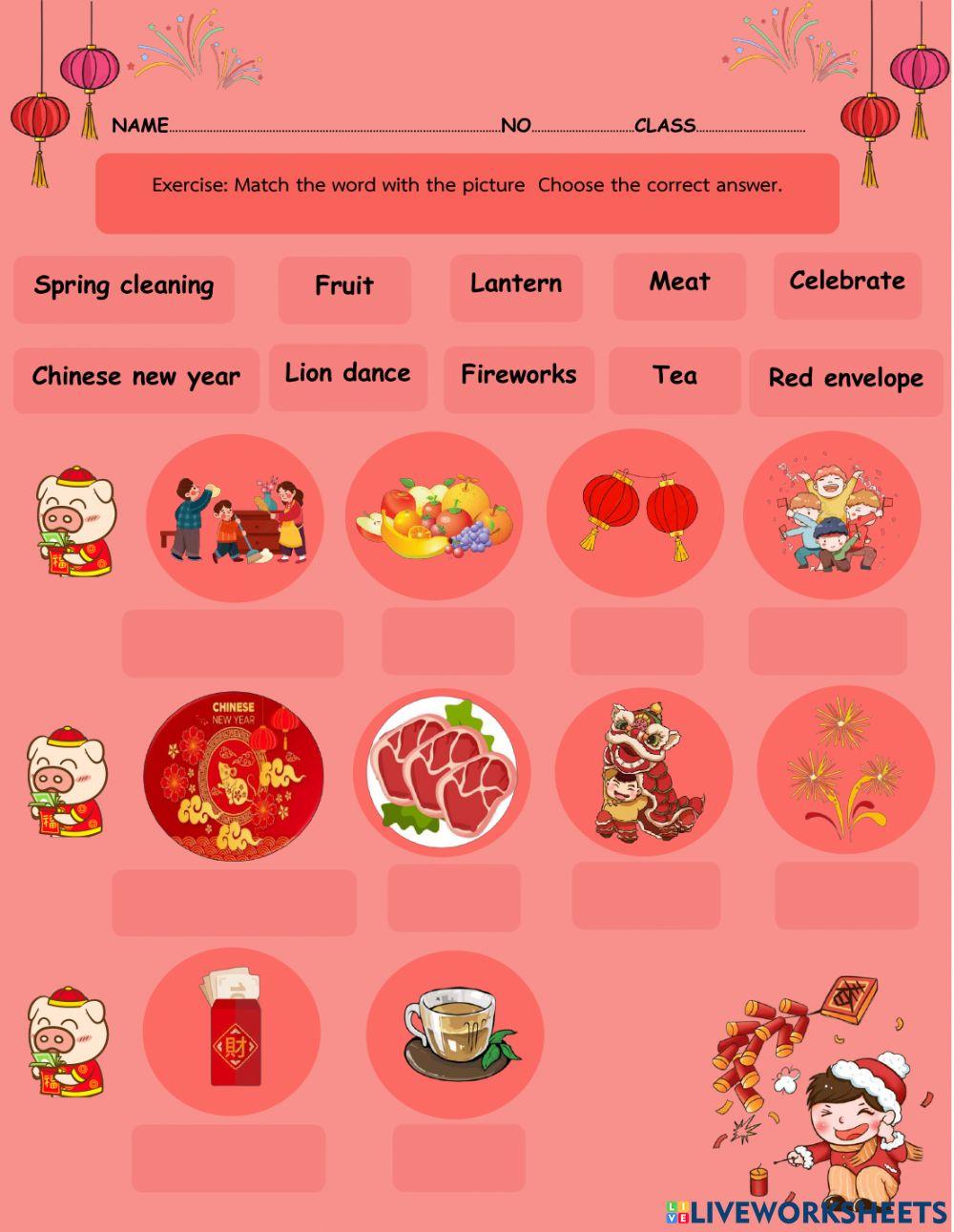 Chinese new year online exercise for | Live Worksheets