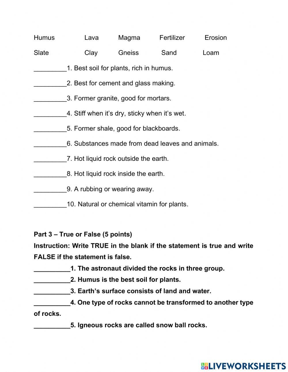 P4 SCIENCE FINAL LIVEWORKSHEET online exercise for | Live Worksheets