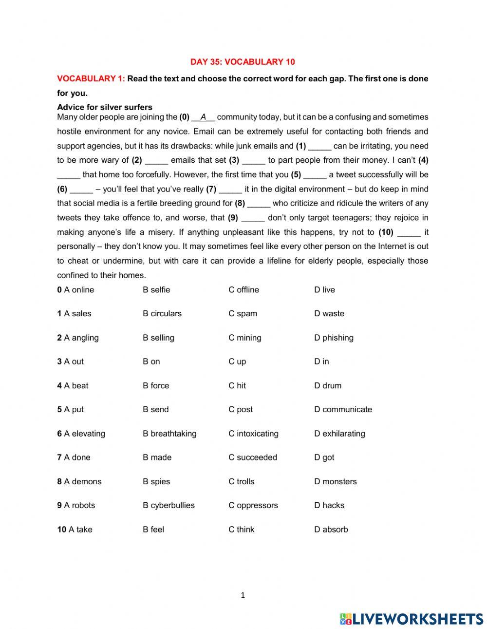 1903713 | Vocabulary 10 | Ha To | LiveWorksheets