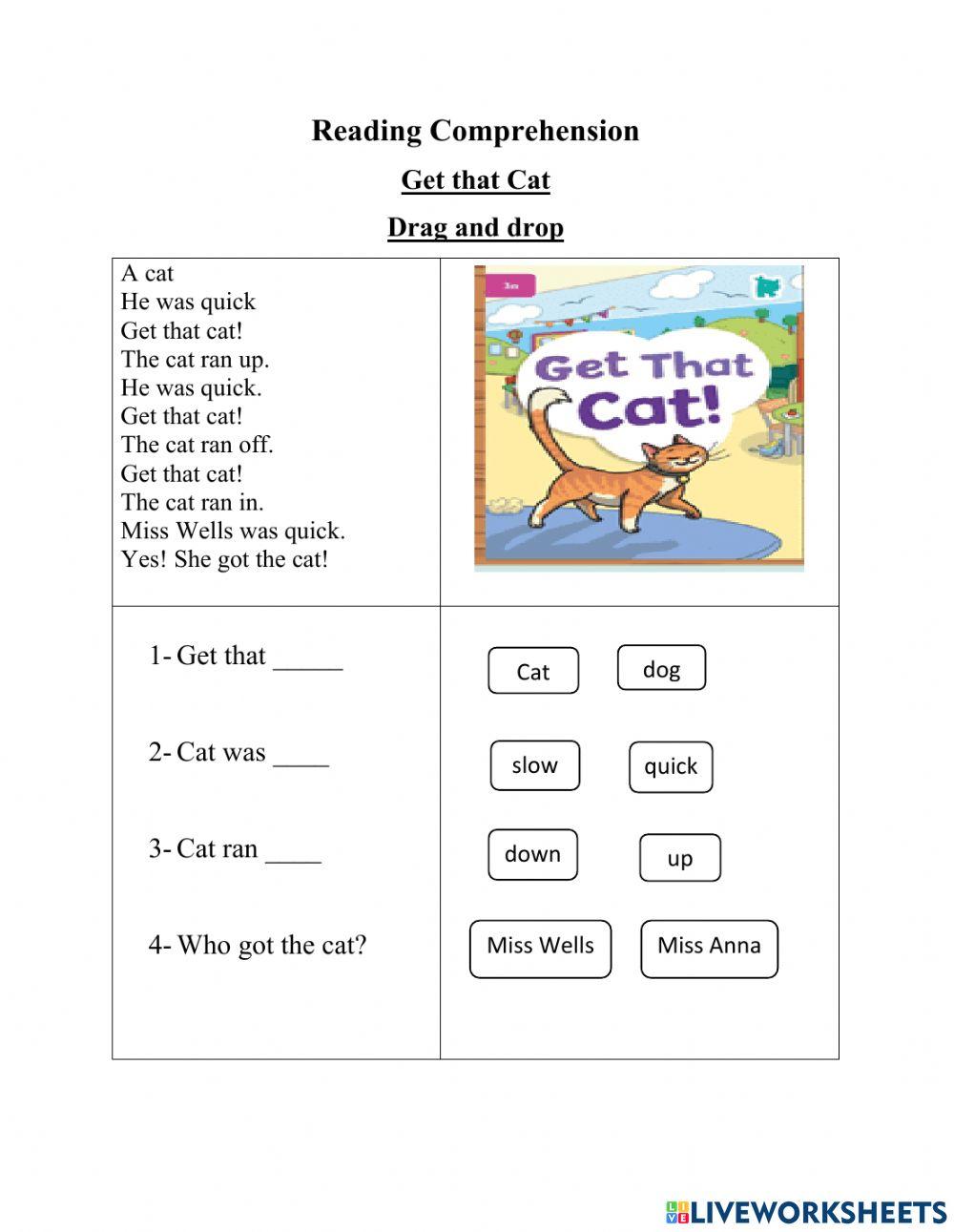 Get that cat worksheet | Live Worksheets