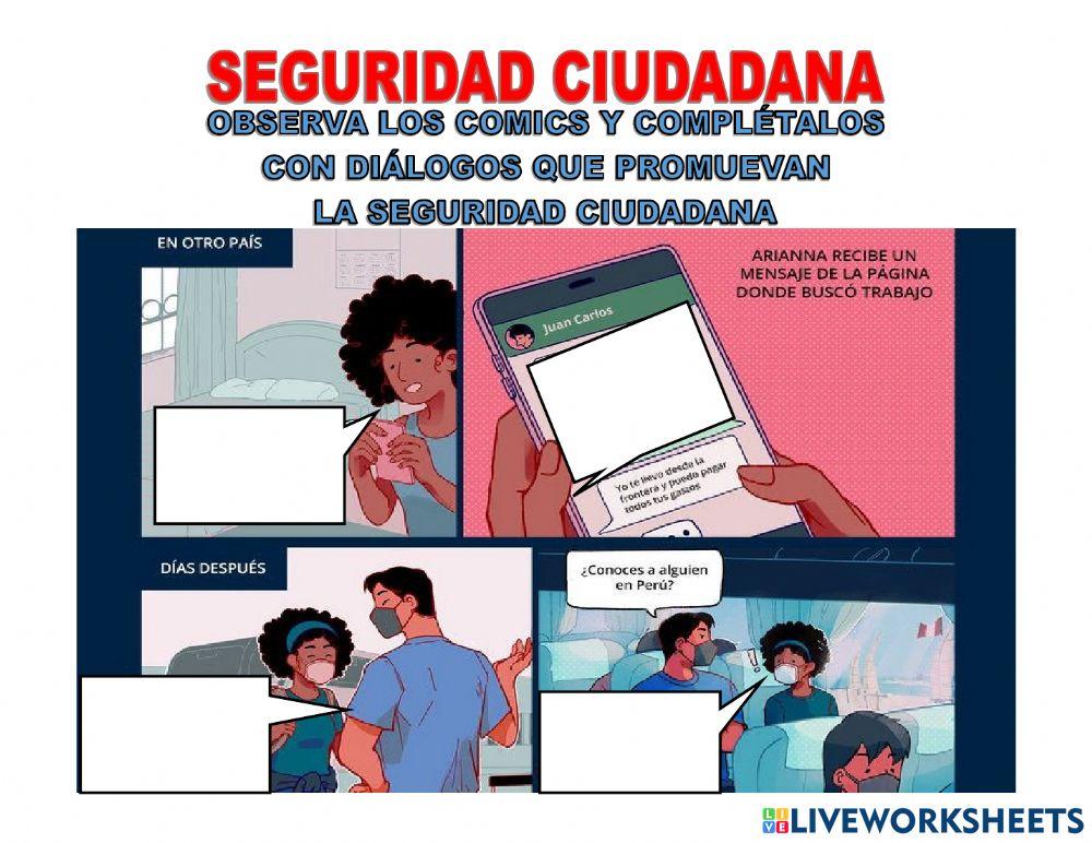 Comic seguridad… | Free Interactive Worksheets | 1904505