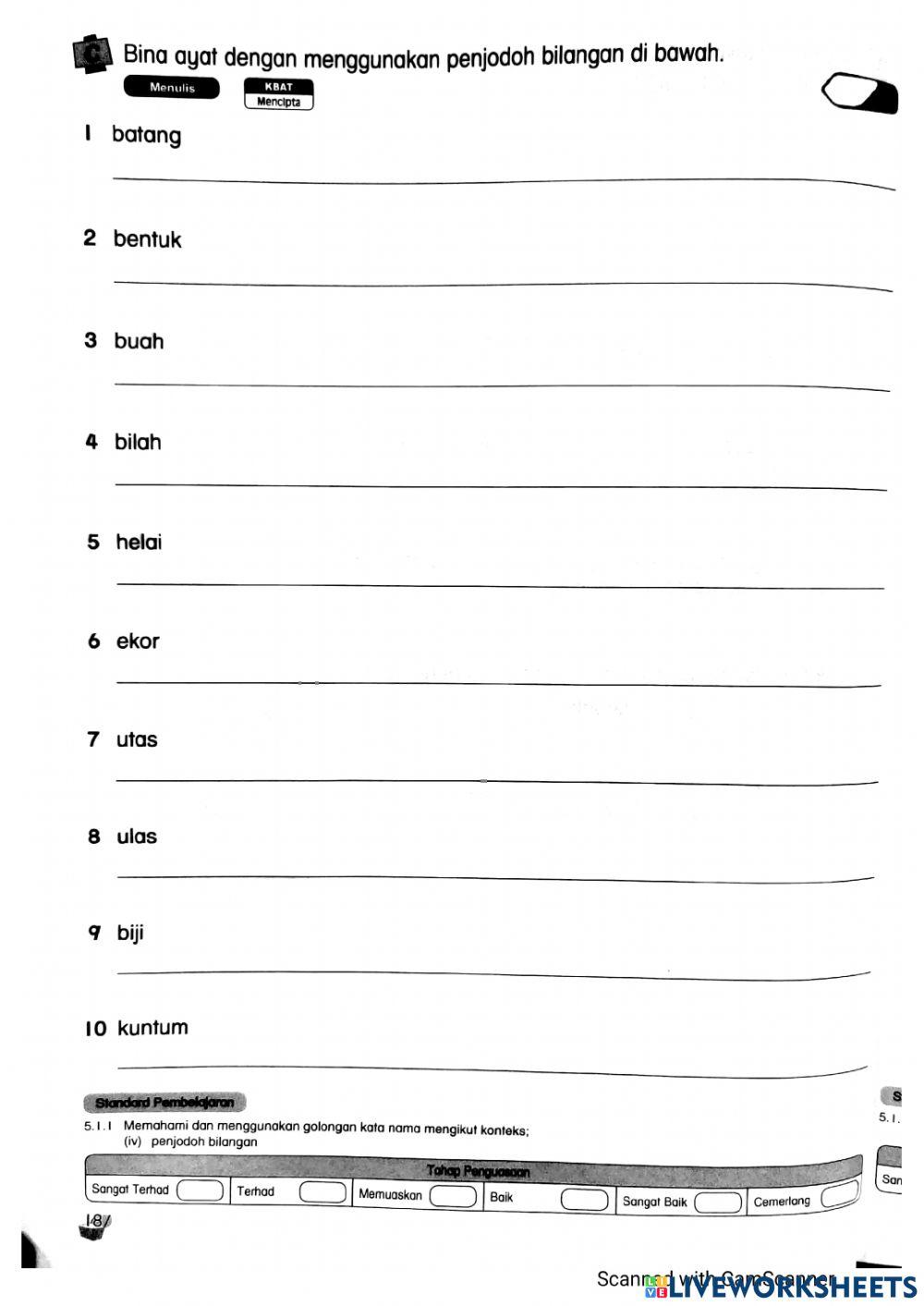 P3 unit 4 Penjodoh Bilangan online exercise for | Live Worksheets