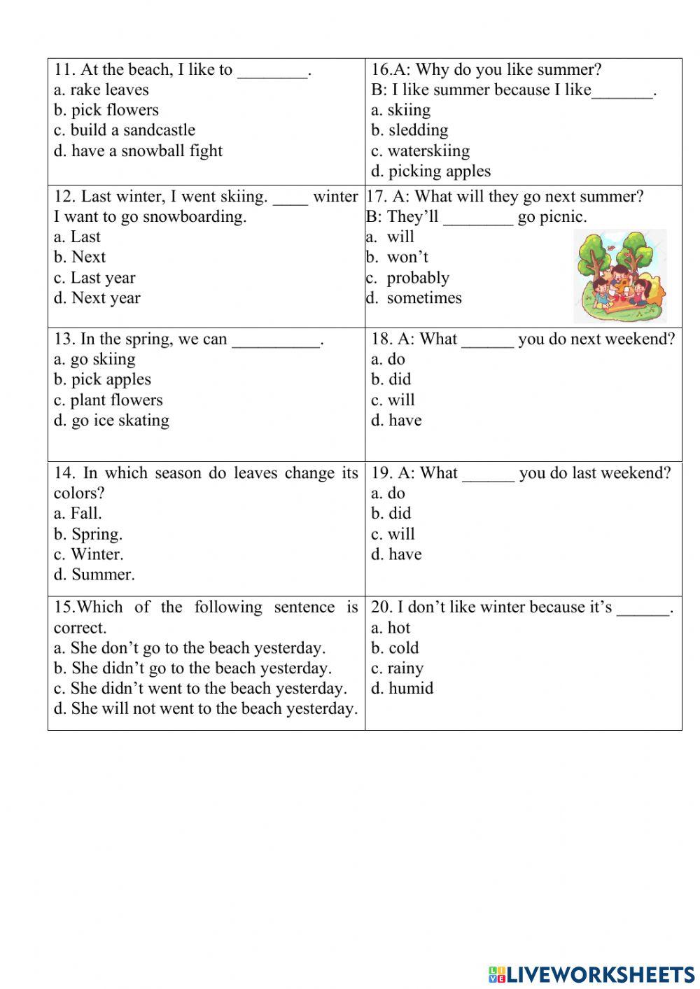 Unit 6 Test interactive exercise for P5 | Live Worksheets