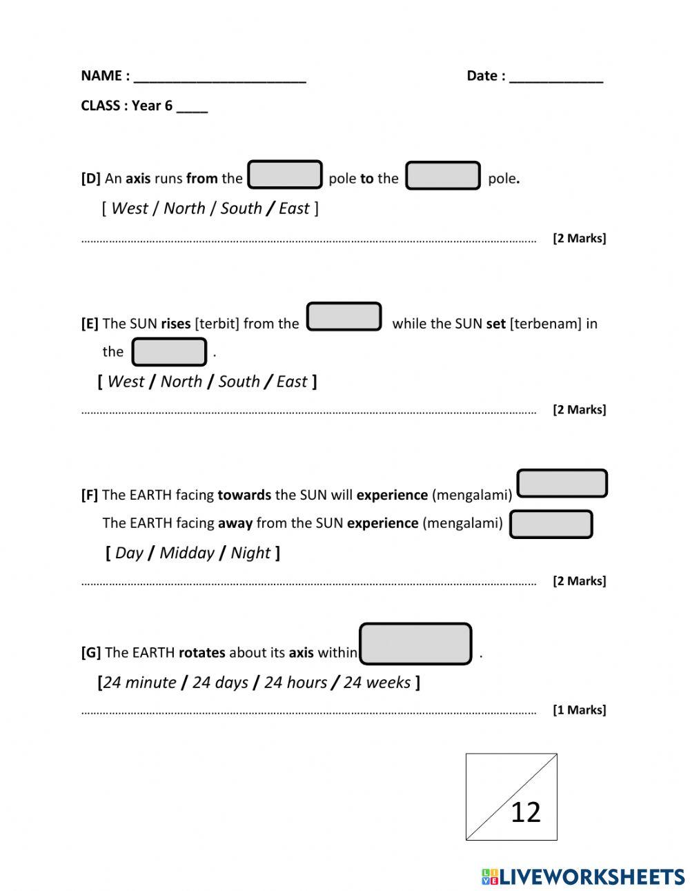 How the Earth Moves online exercise for | Live Worksheets