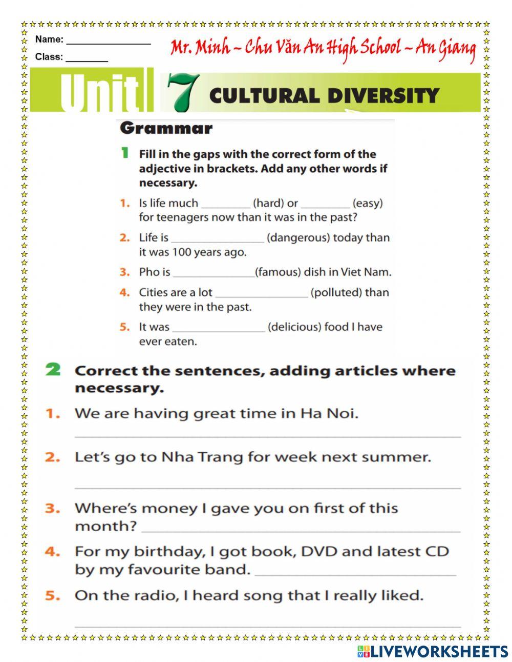 English 10 - Unit 7 - Reading & Looking Back Worksheet | Live Worksheets