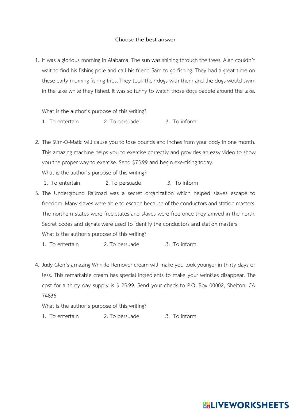 Critical Reading Final Test M.4-4 online exercise for | Live Worksheets