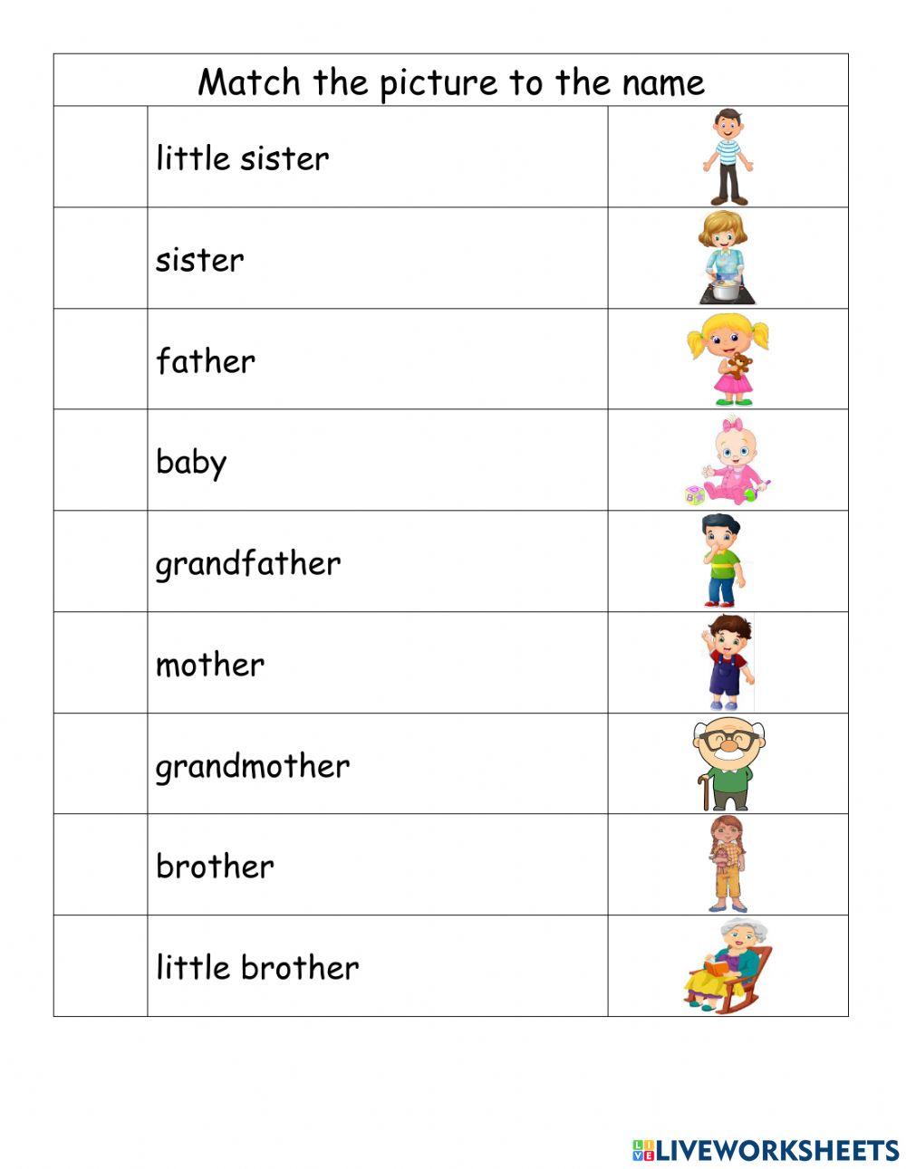 Family online exercise for Pra | Live Worksheets
