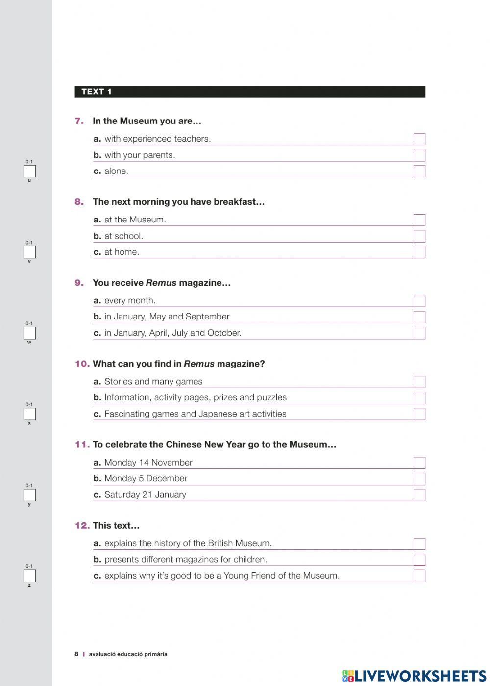 Cbp reading 12a worksheet | Live Worksheets