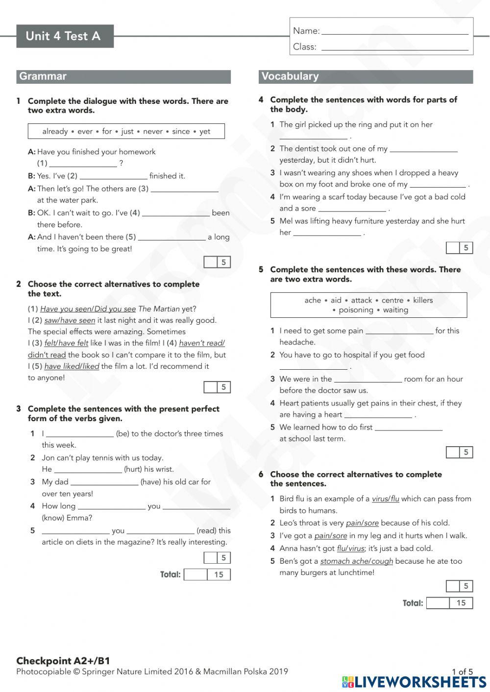 Checkpoint | Free Interactive Worksheets | 6826069