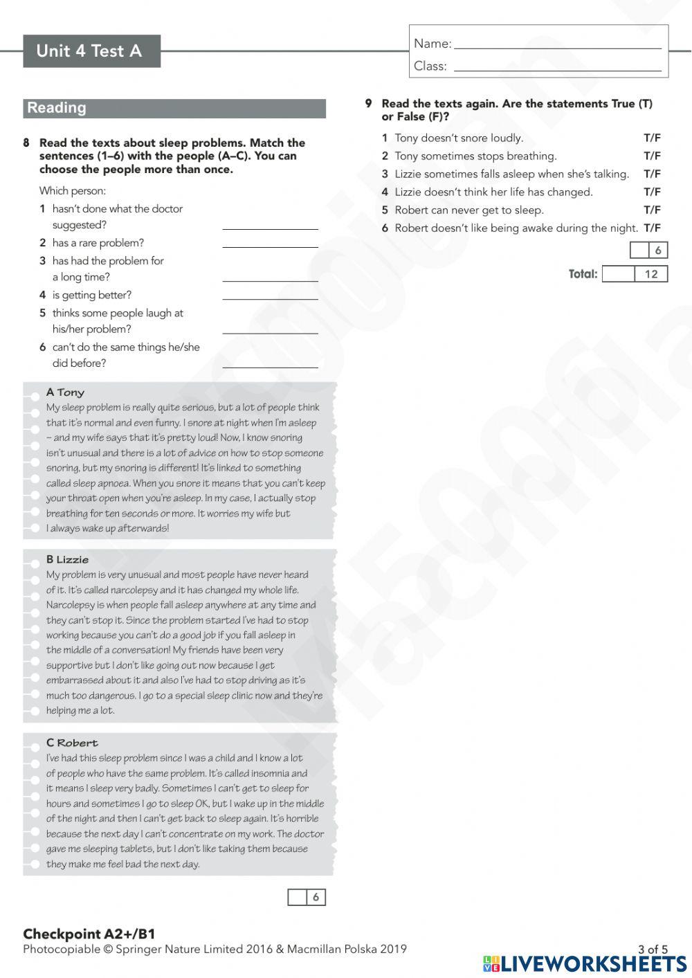 Checkpoint | Free Interactive Worksheets | 6826069