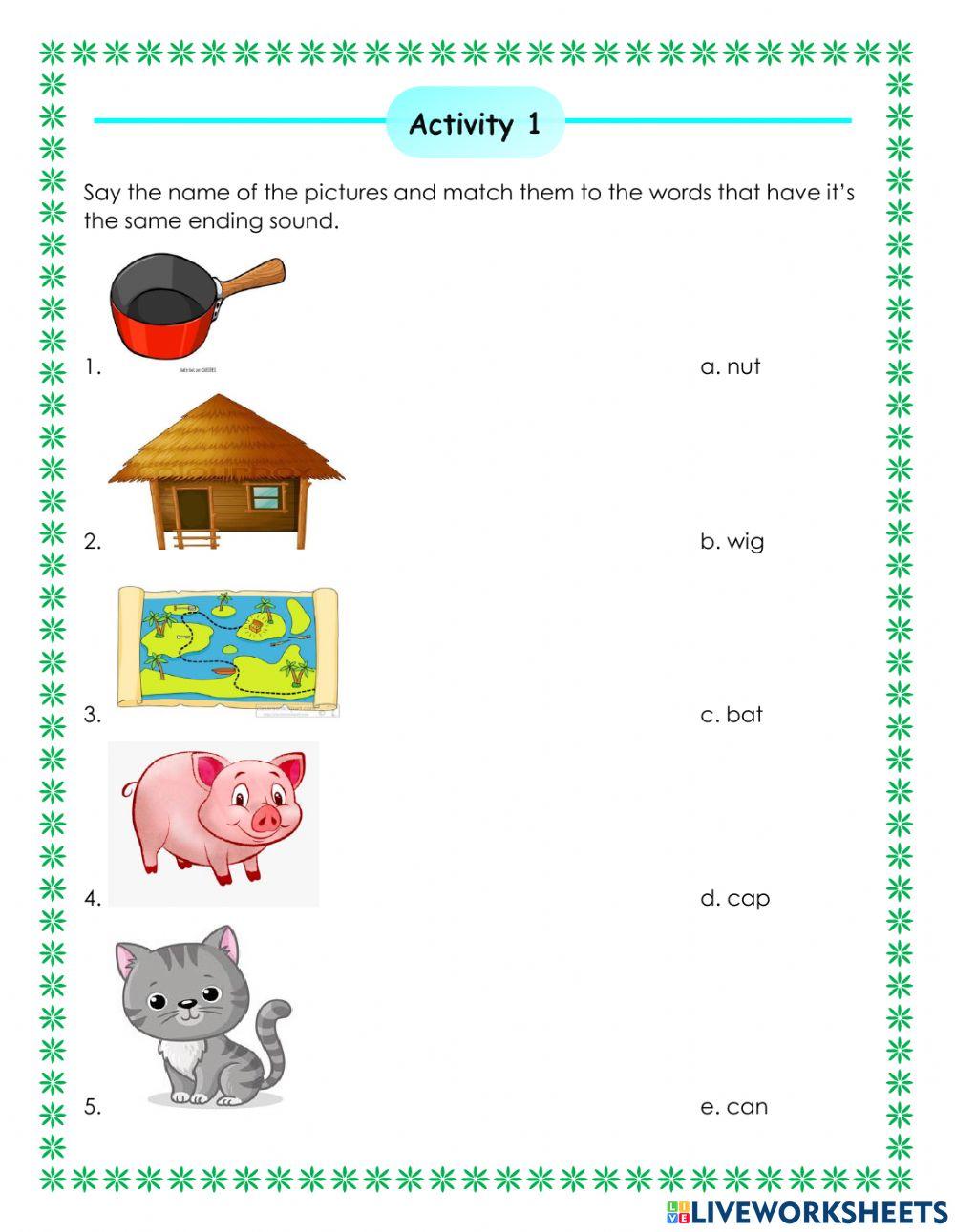 Rhyming Words online exercise for G1 | Live Worksheets