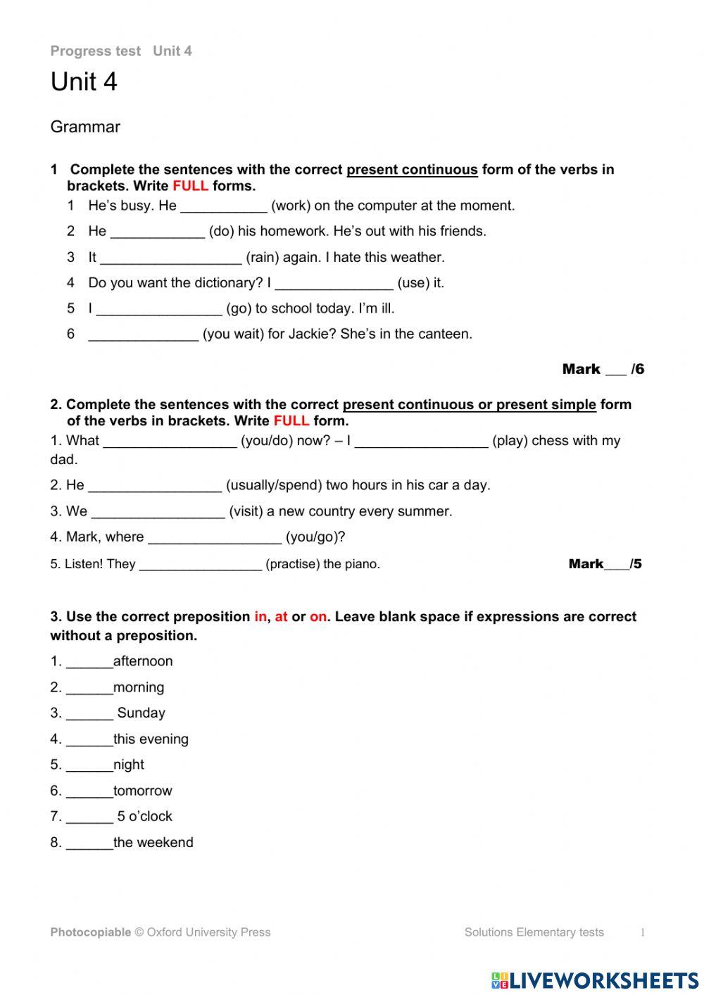 Solutions Eleme… | Free Interactive Worksheets | 6826589