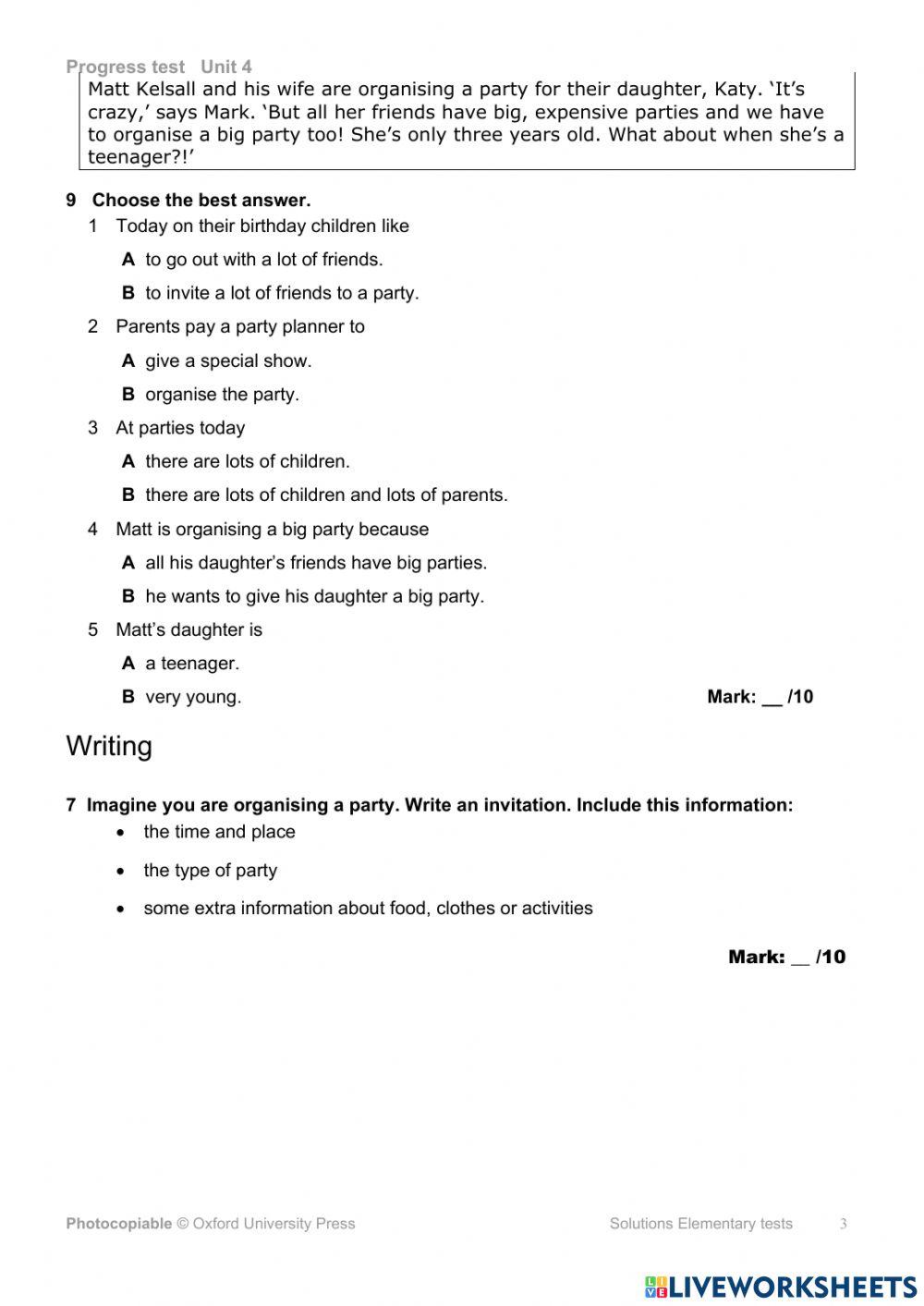 Solutions Eleme… | Free Interactive Worksheets | 6826589