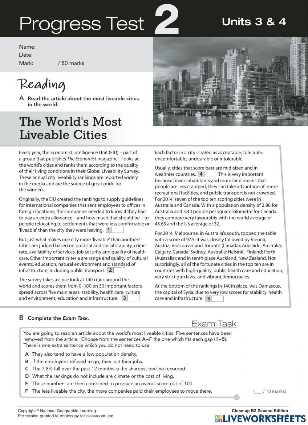 5292405 | B2 Progress Test 2 Close up | FRASINA