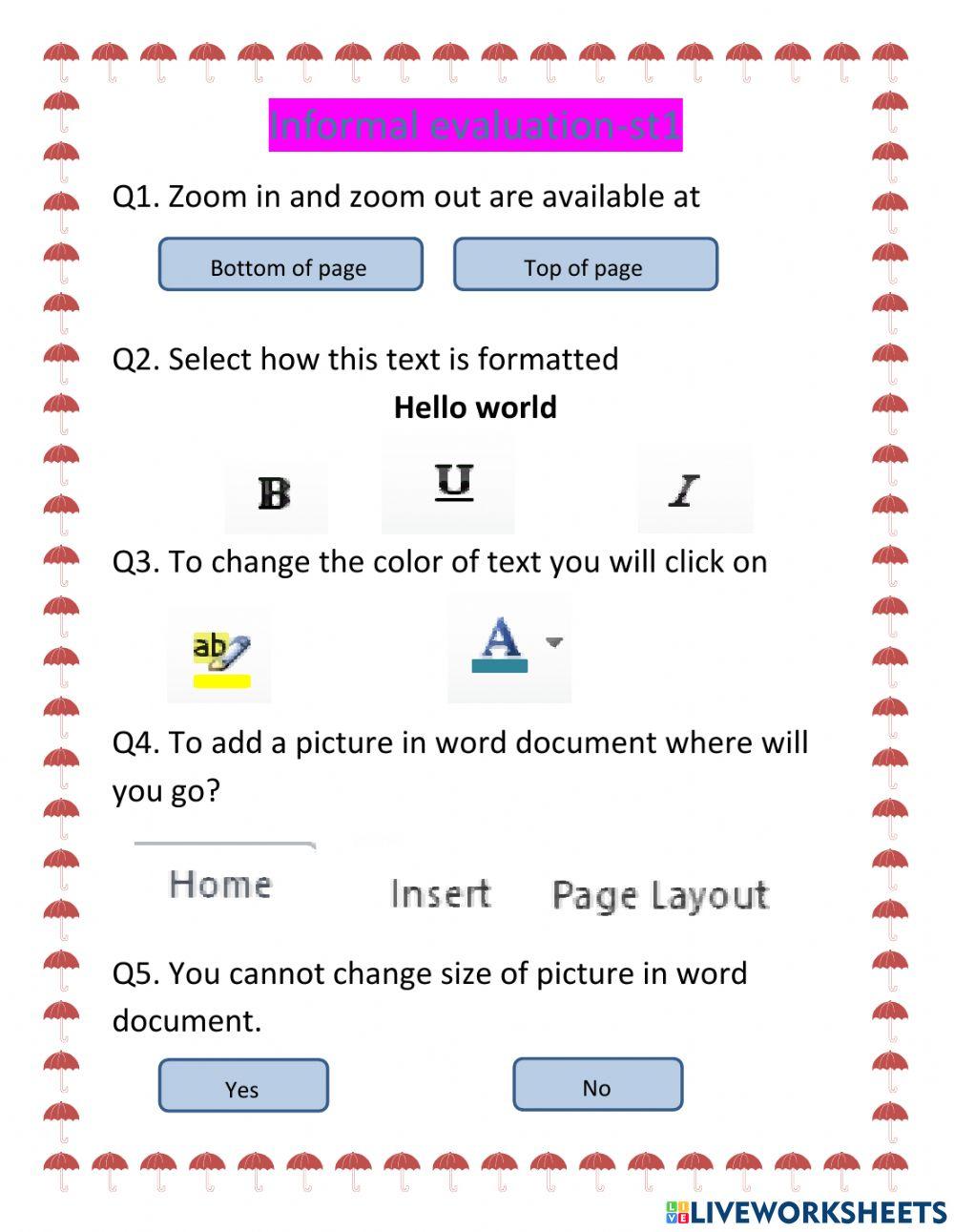 Ms Word Basics Worksheet Live Worksheets, 42% OFF