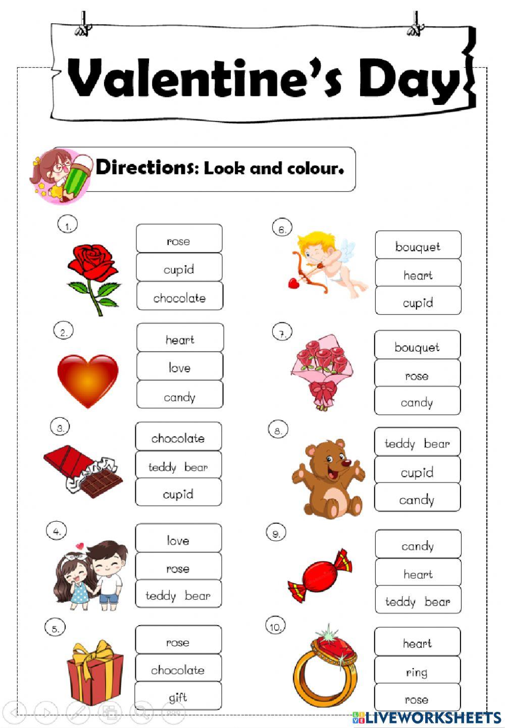 valentine's day | Free Interactive Worksheets | 6826361