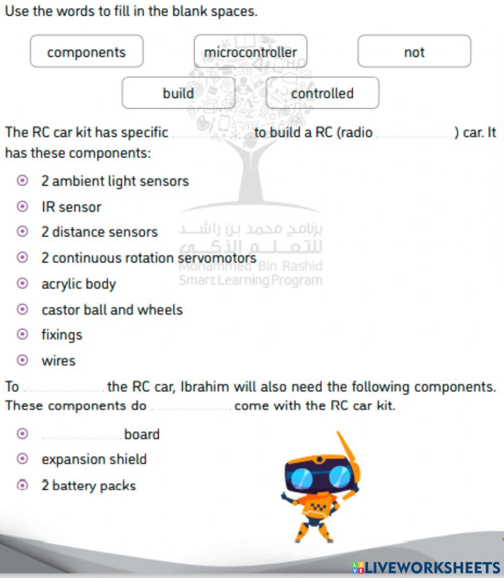 Rc car components worksheet | Live Worksheets