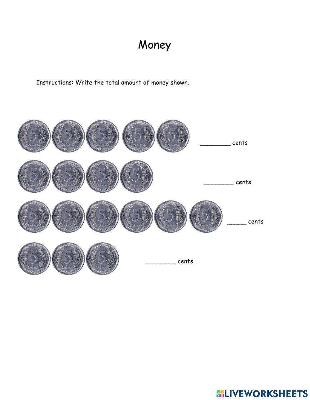 money-online-exercise-for-live-worksheets
