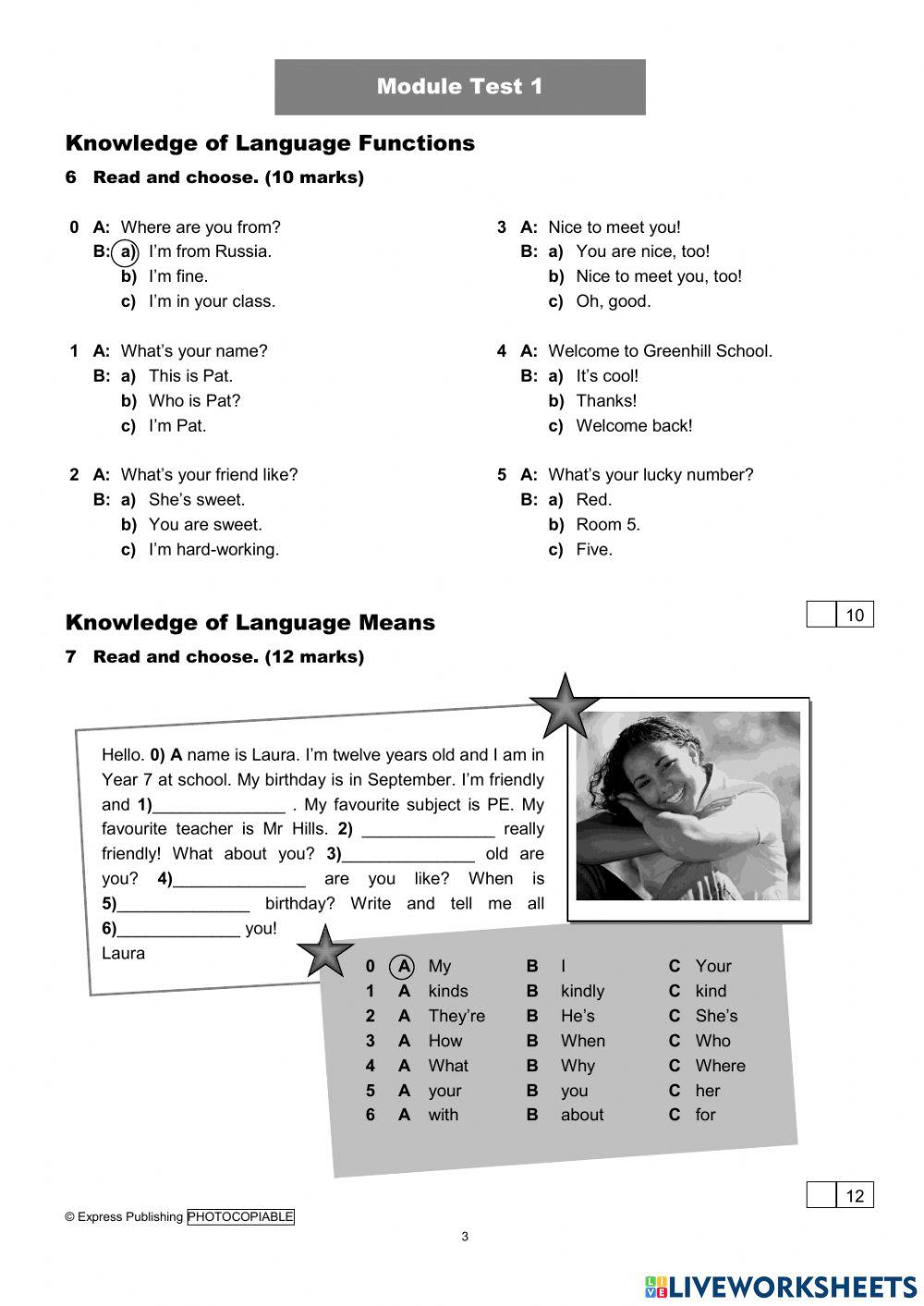 Module Test 1 I… | Free Interactive Worksheets | 3541104