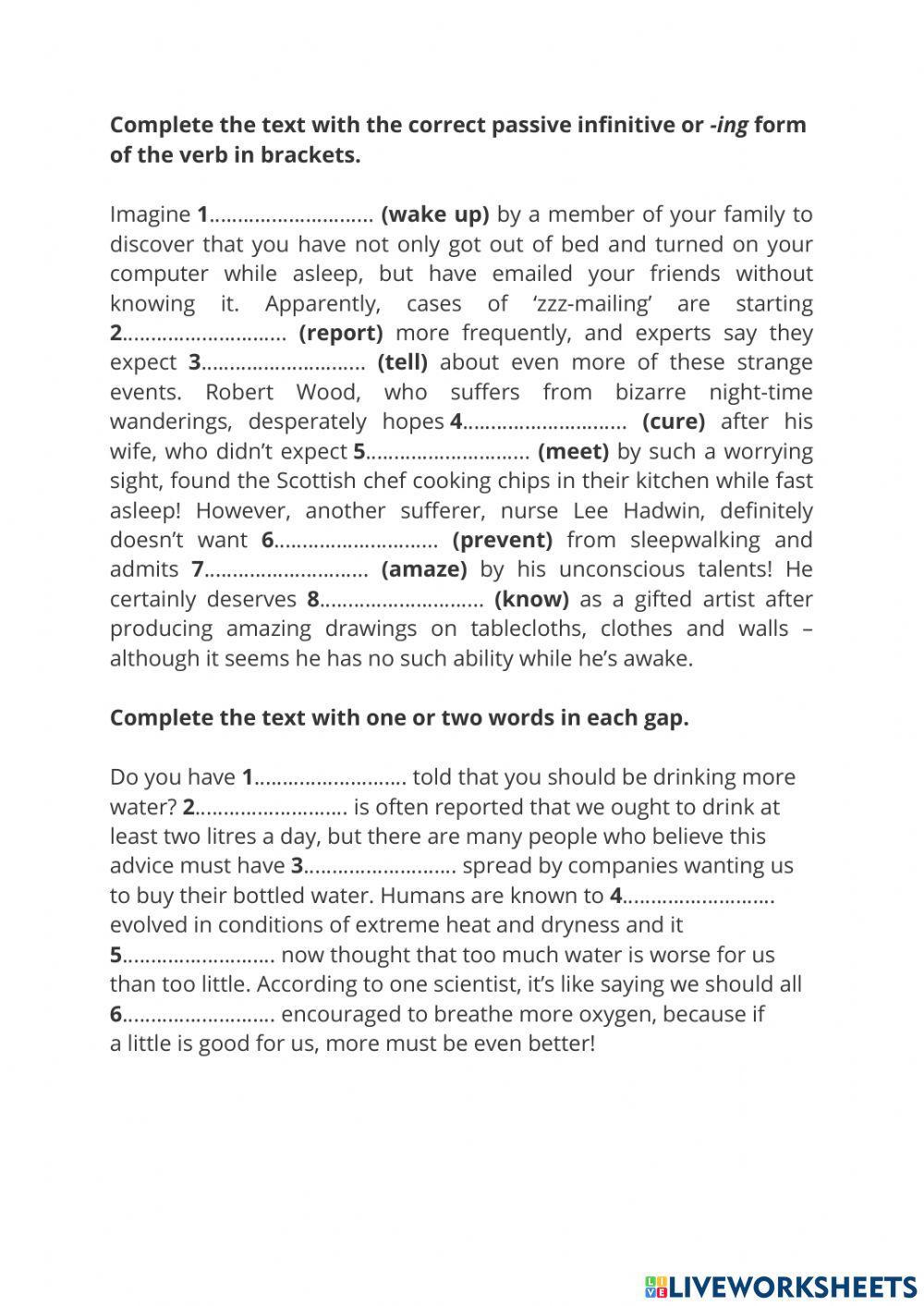 Advanced passive | Free Interactive Worksheets | 1846037