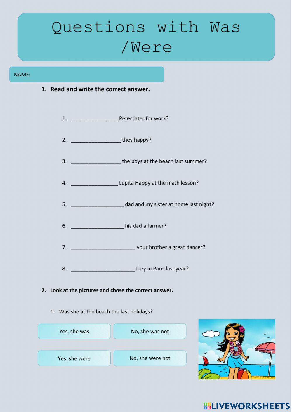 Interrogative f… | Free Interactive Worksheets | 1846637