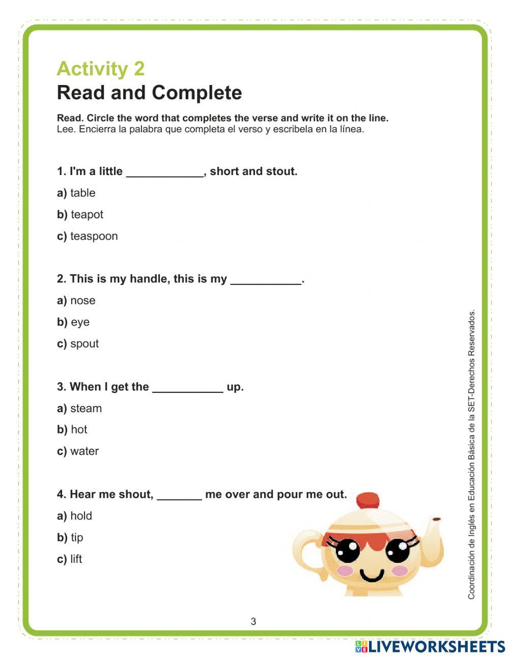 Febrero 2 worksheet | Live Worksheets
