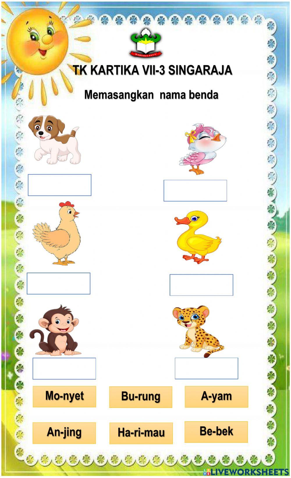 Memasangkan activity | Live Worksheets