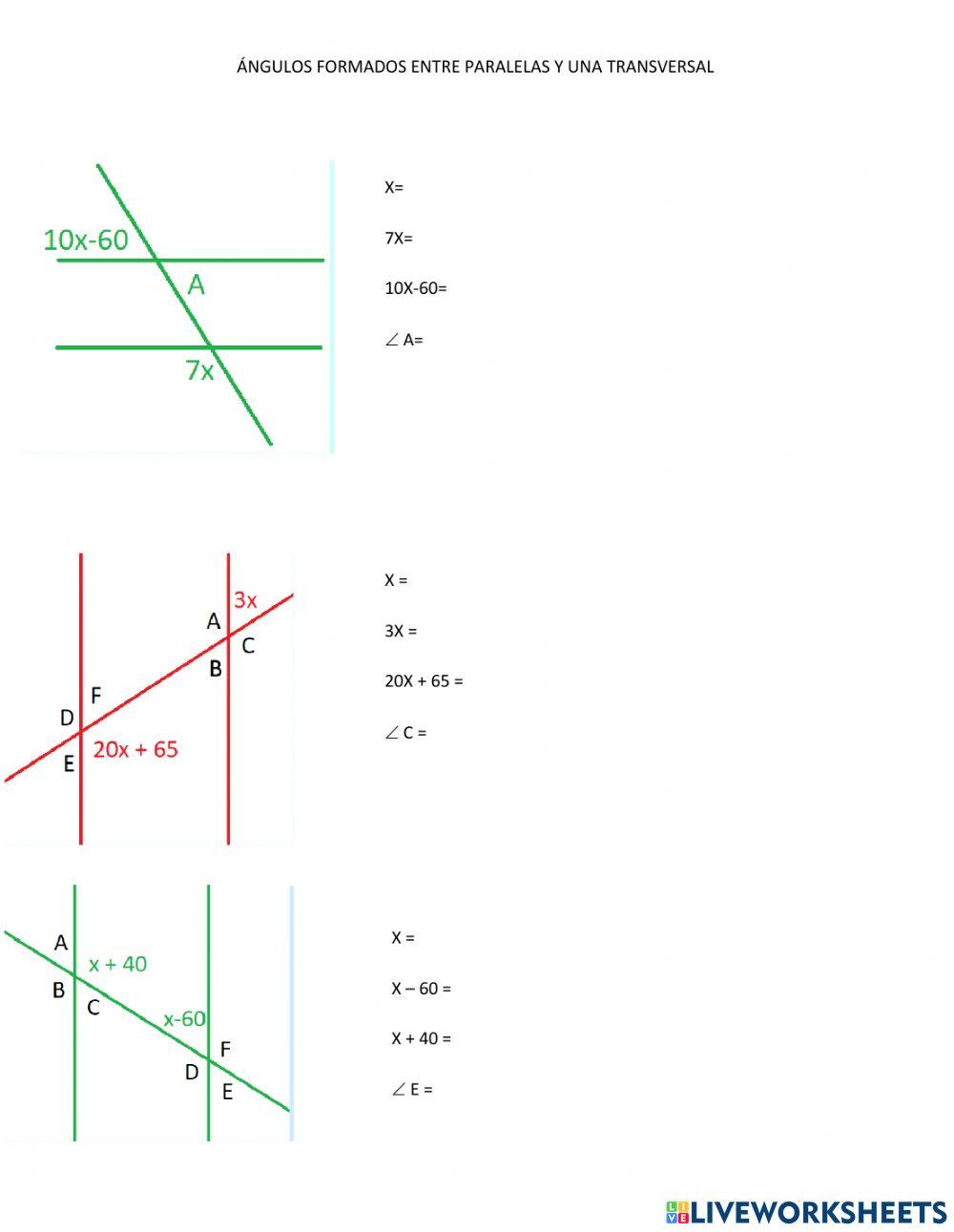 1846966 | Angulos entre paralelas y una transversal