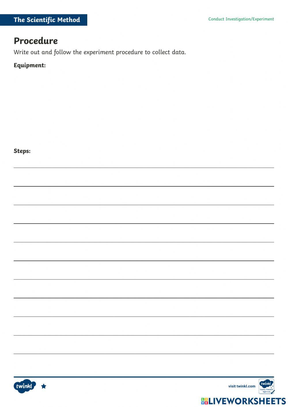 conduct experiment - investigation online exercise for | Live Worksheets