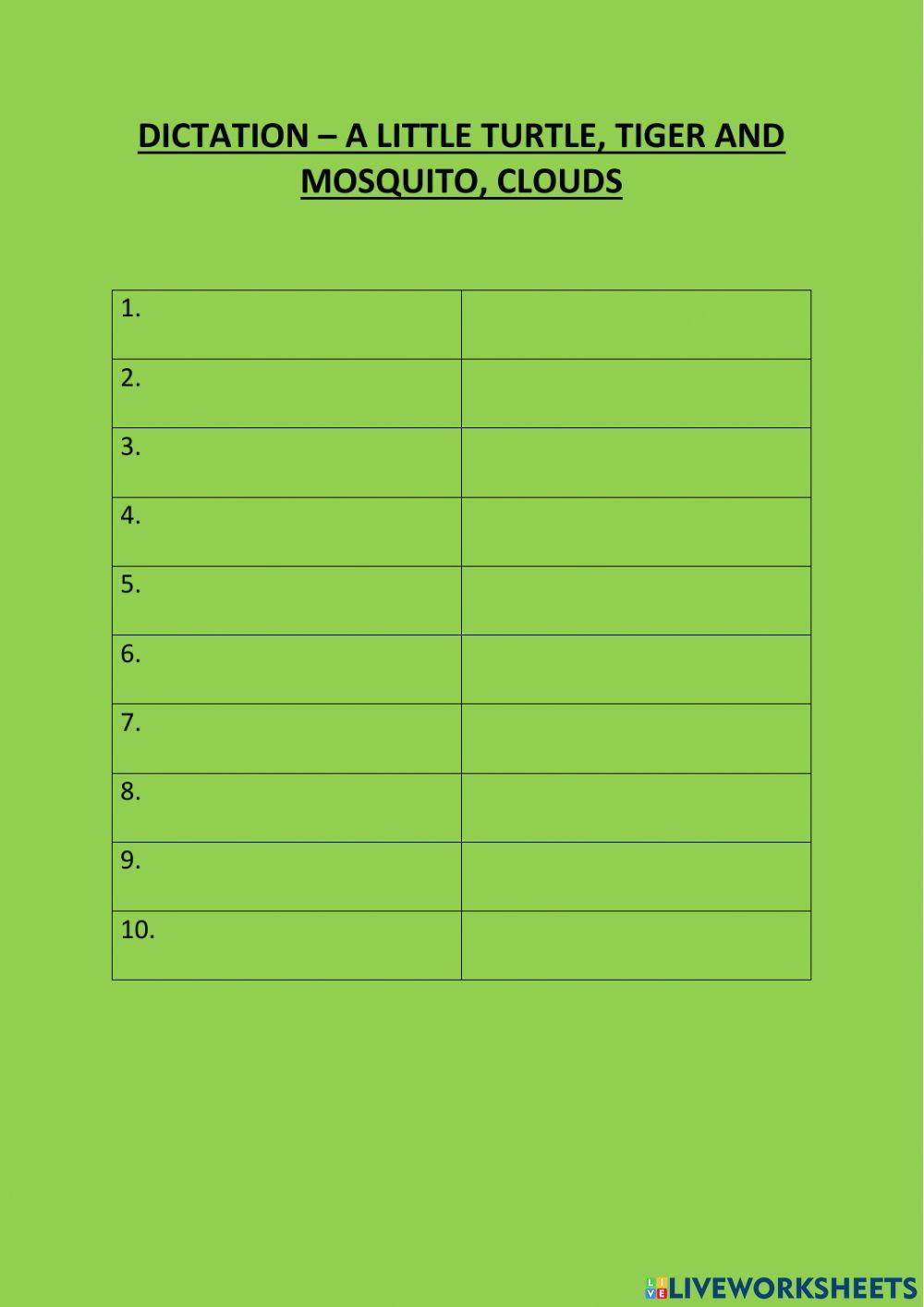 Dictation online exercise for GRADE 1 | Live Worksheets