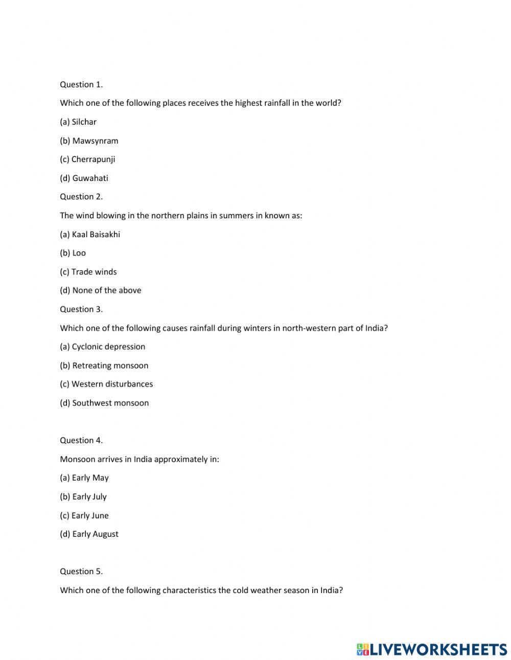 grade 9 climate new online exercise for | Live Worksheets