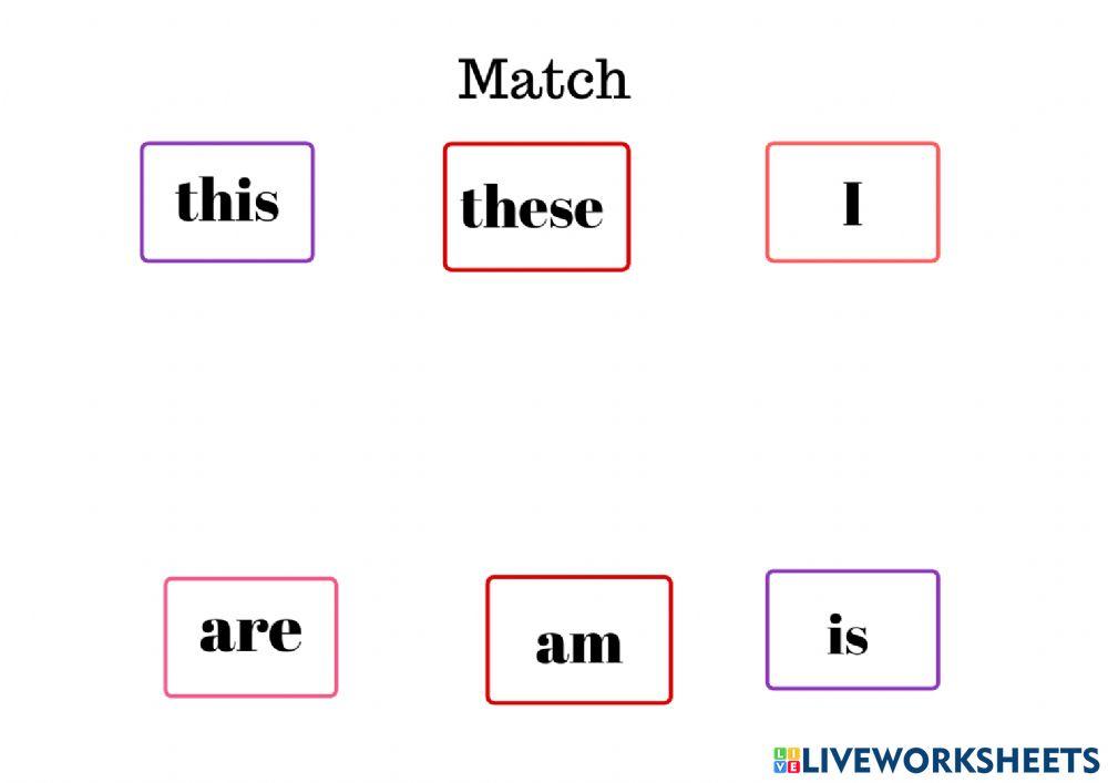 Use of is are am worksheet | Live Worksheets
