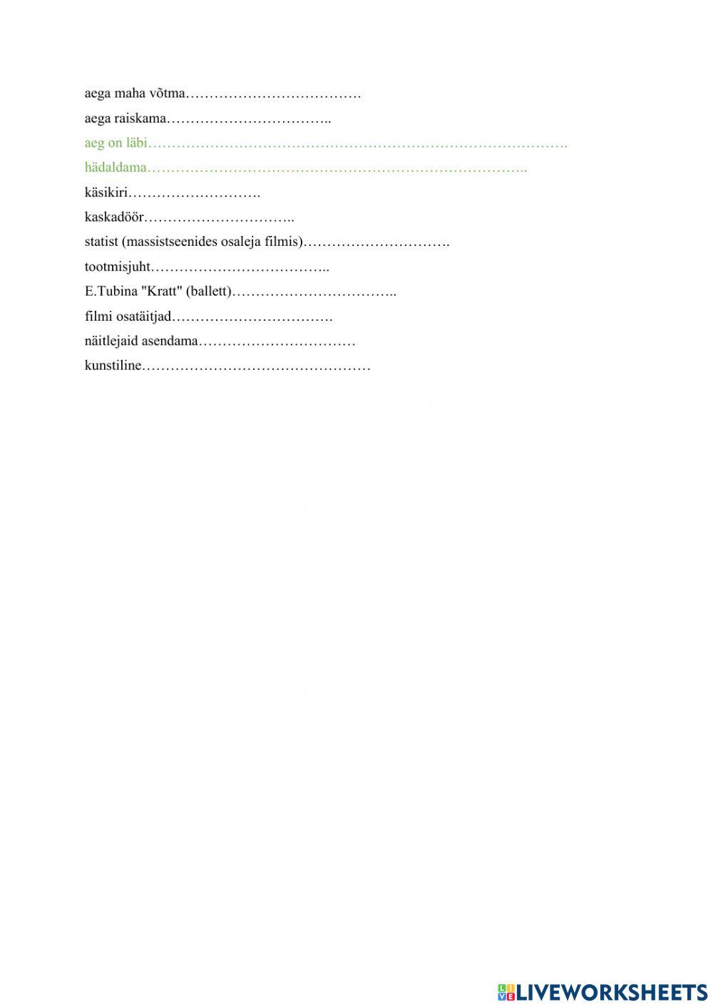 Vocabulary 10 (ILE 5) worksheet | Live Worksheets