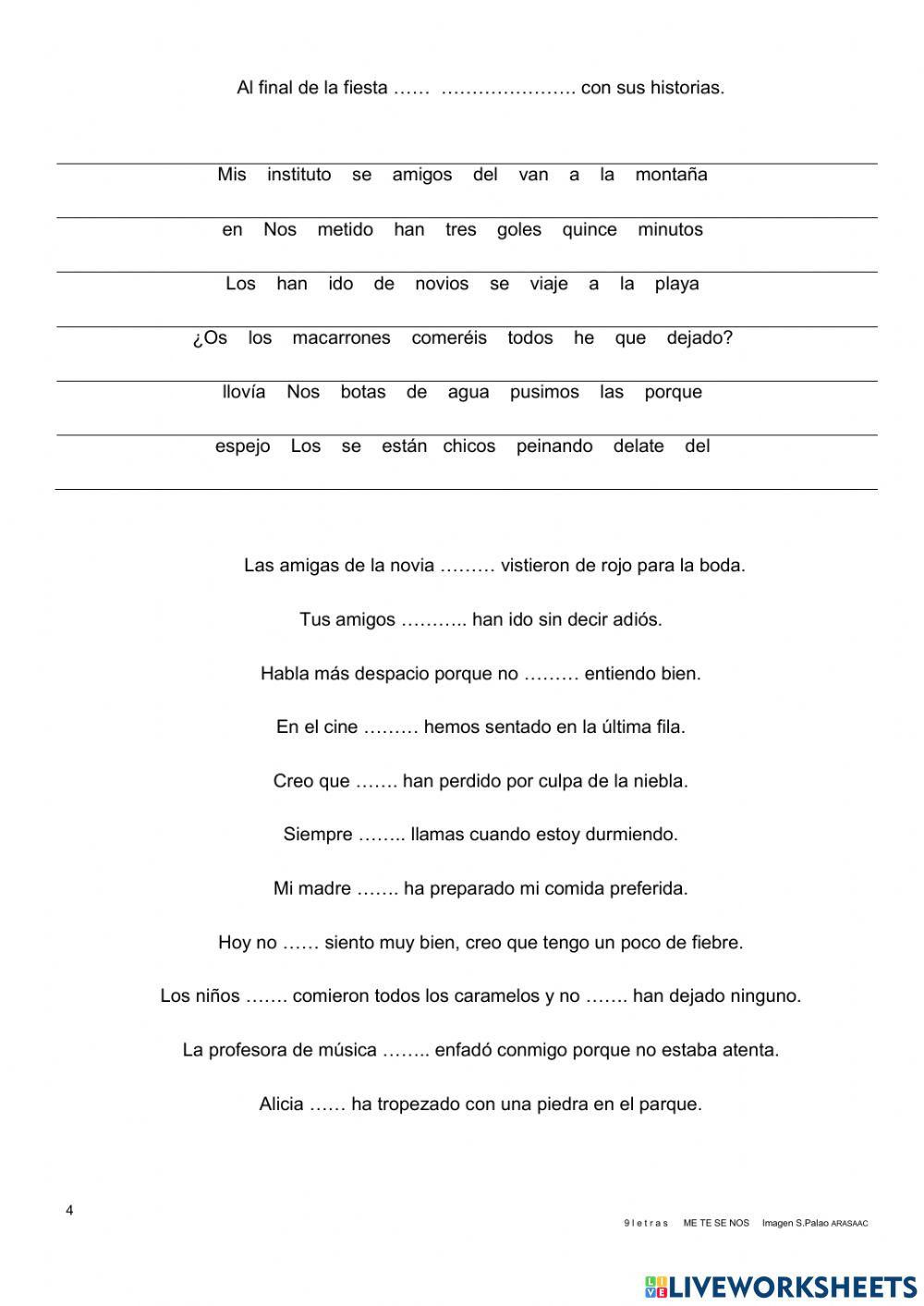 Me te se | Free Interactive Worksheets | 1847548