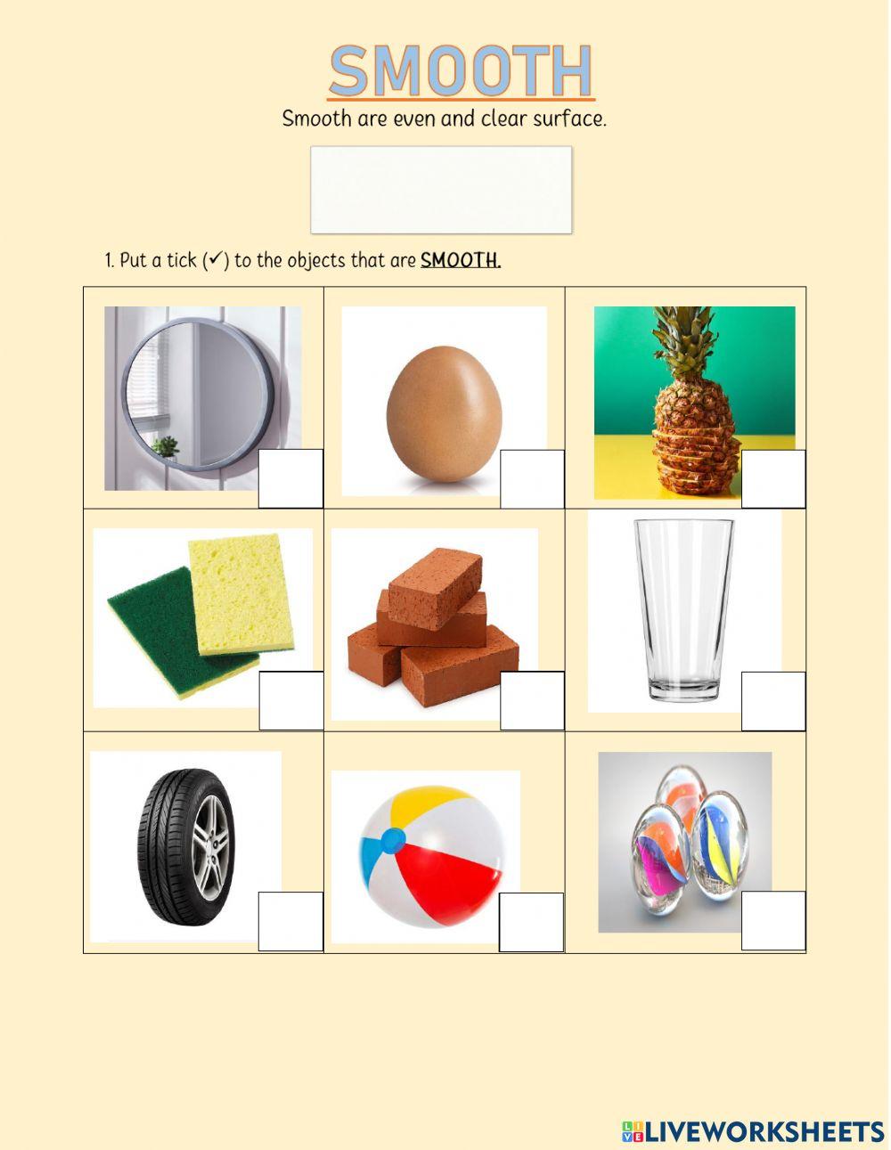 smooth objects worksheets