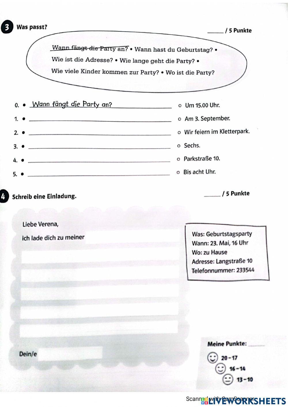 Geburtstag online exercise for | Live Worksheets