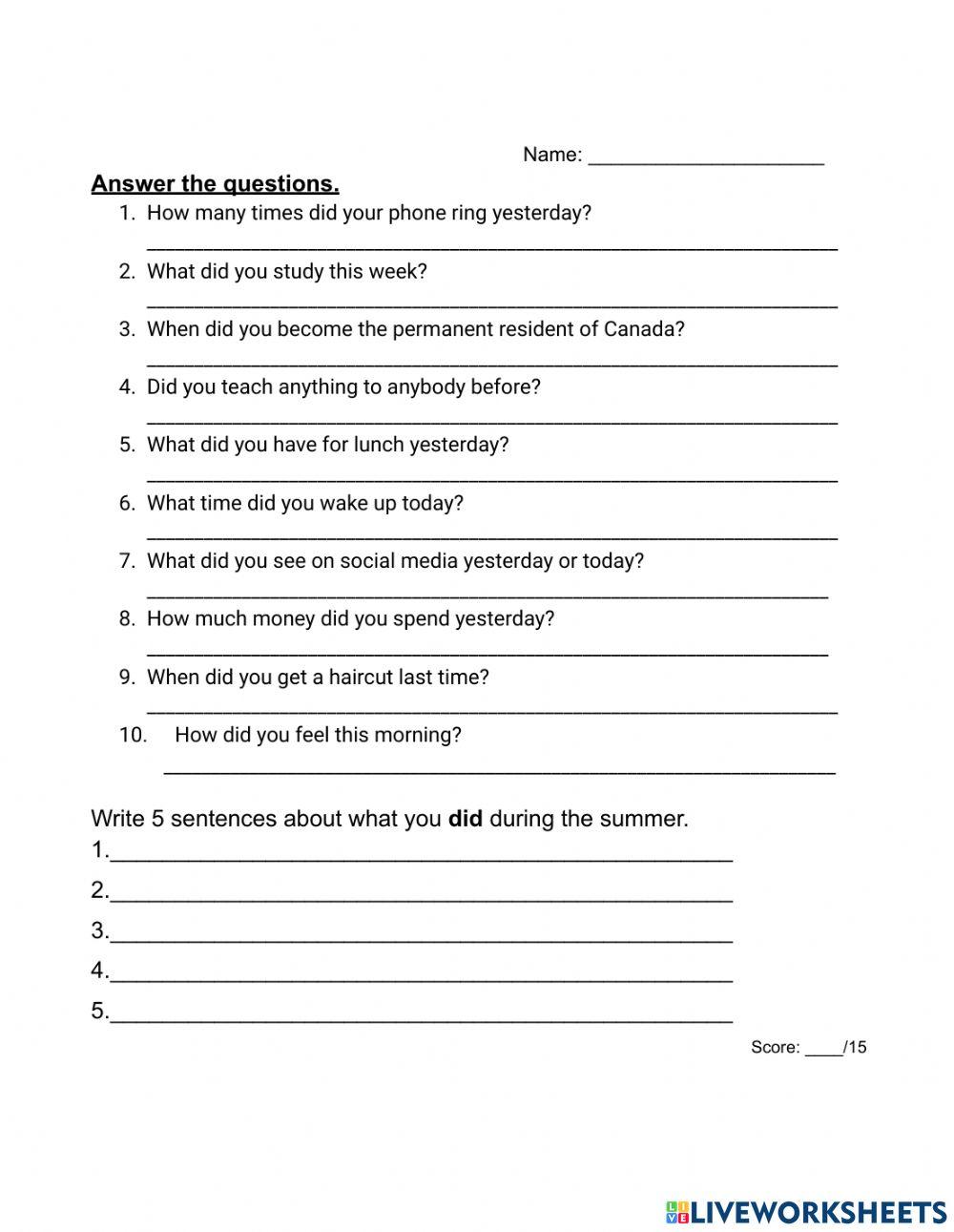 Past Simple Test 0427 | Your_Teacher_Anna | Live