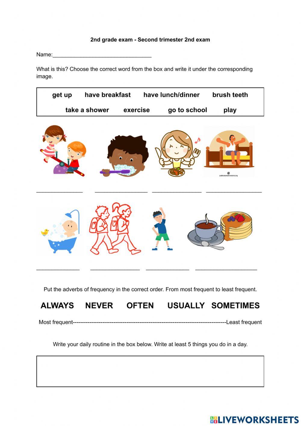 Routines online exercise for 2ND GRADE | Live Worksheets