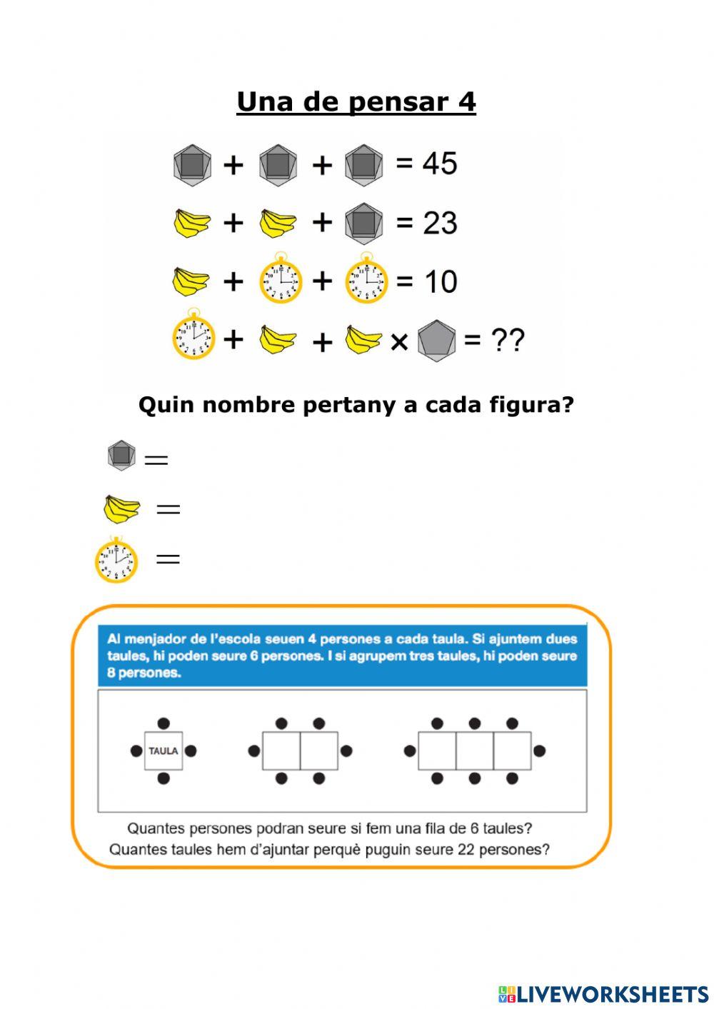 UNA DE PENSAR 4 0429 | jsubir10 | Live Worksheets