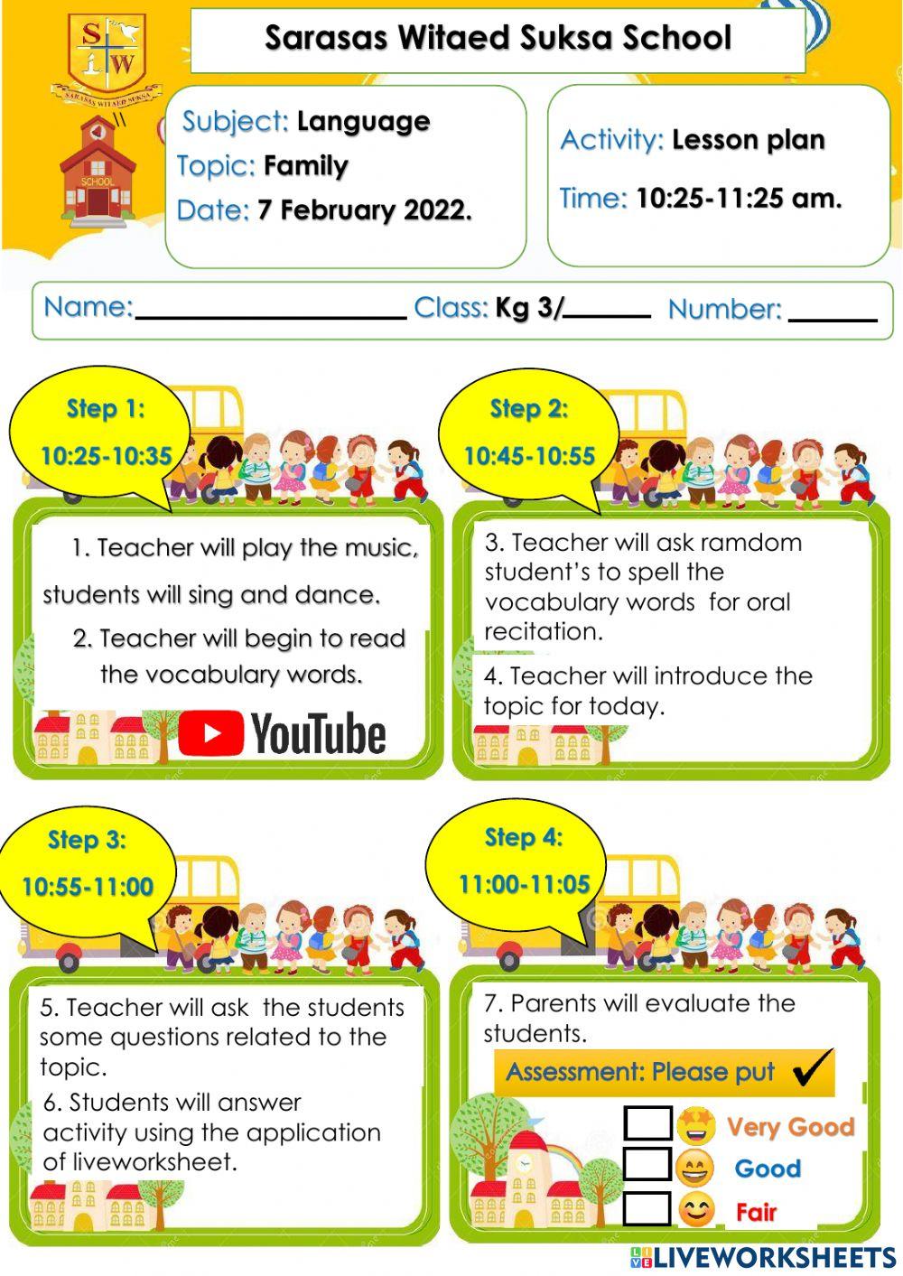 Lesson plan online exercise for | Live Worksheets