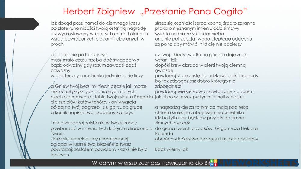 Zbigniew Herber… | Free Interactive Worksheets | 1849244