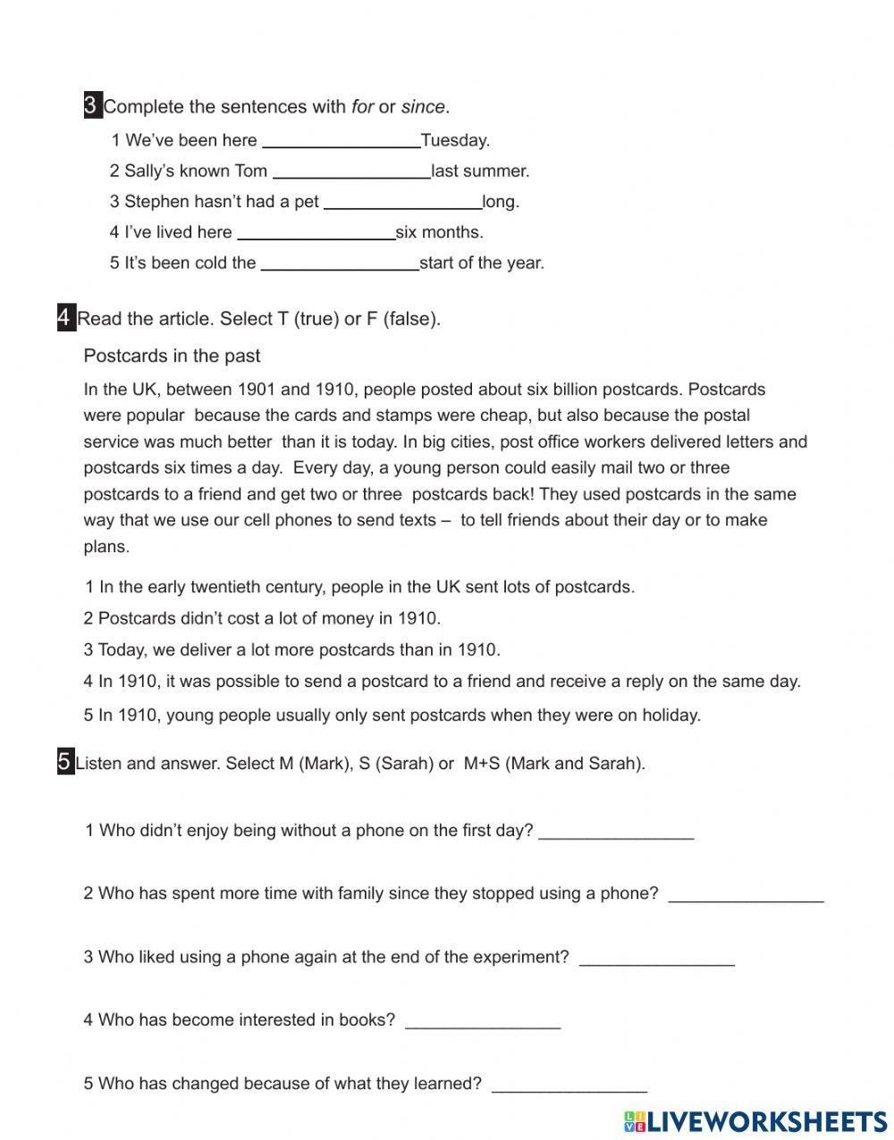 Look 5 - Unit 1… | Free Interactive Worksheets | 1848345