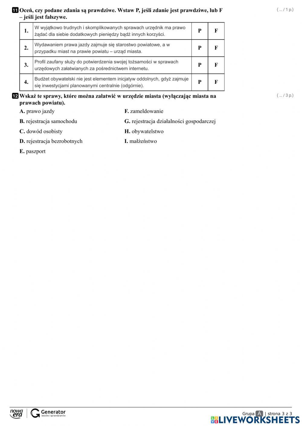 wos - dział III - porawa sprawdzianu 5293731 | Ewa