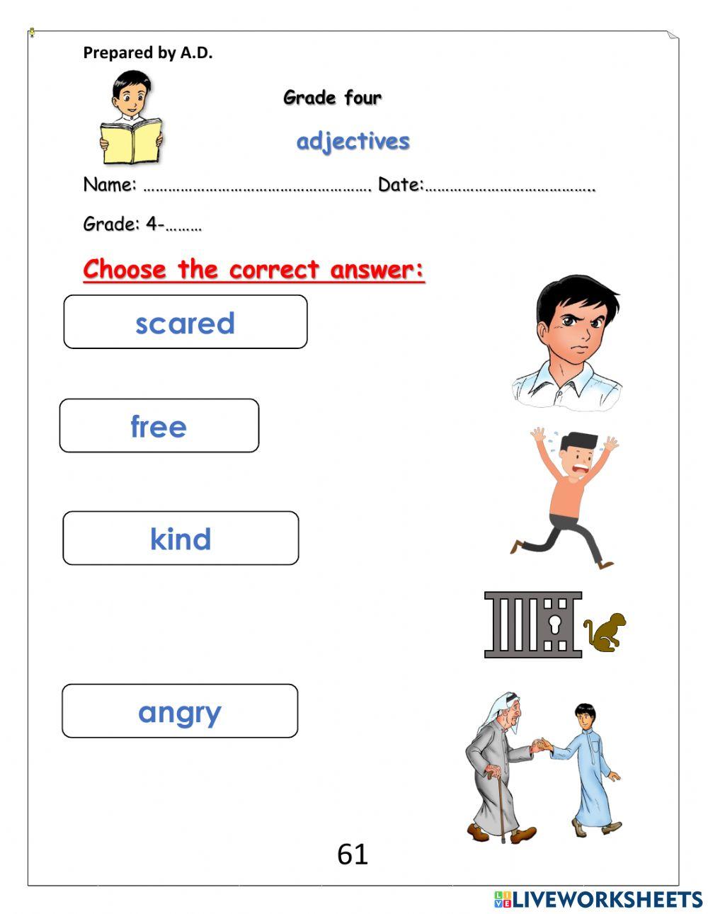 Adjectives online exercise for 4 | Live Worksheets