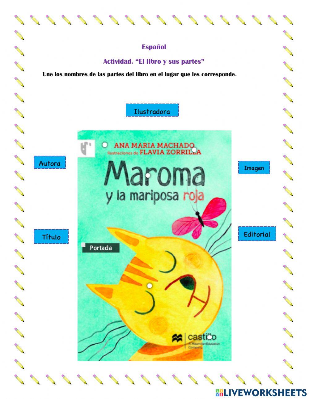 Partes del libro Lengua española worksheet | Live Worksheets
