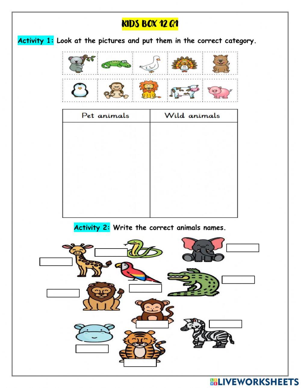 Kids 12 worksheet | Live Worksheets