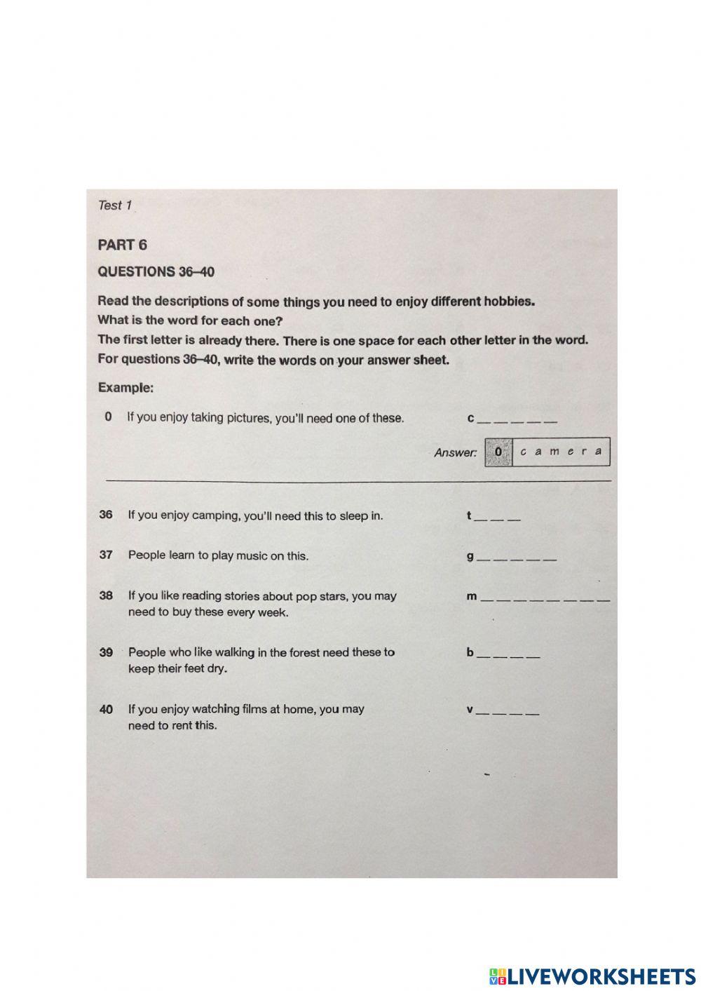 Ket 5 Interactive Worksheet Live Worksheets