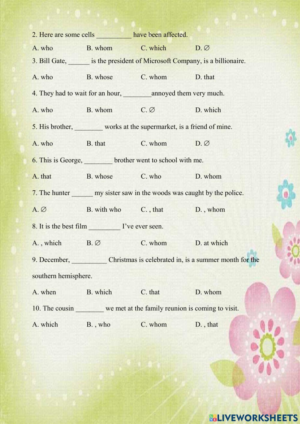 EXERCISE LANGUAGE FOCUS UNIT 12 - GRADE 11 5293893