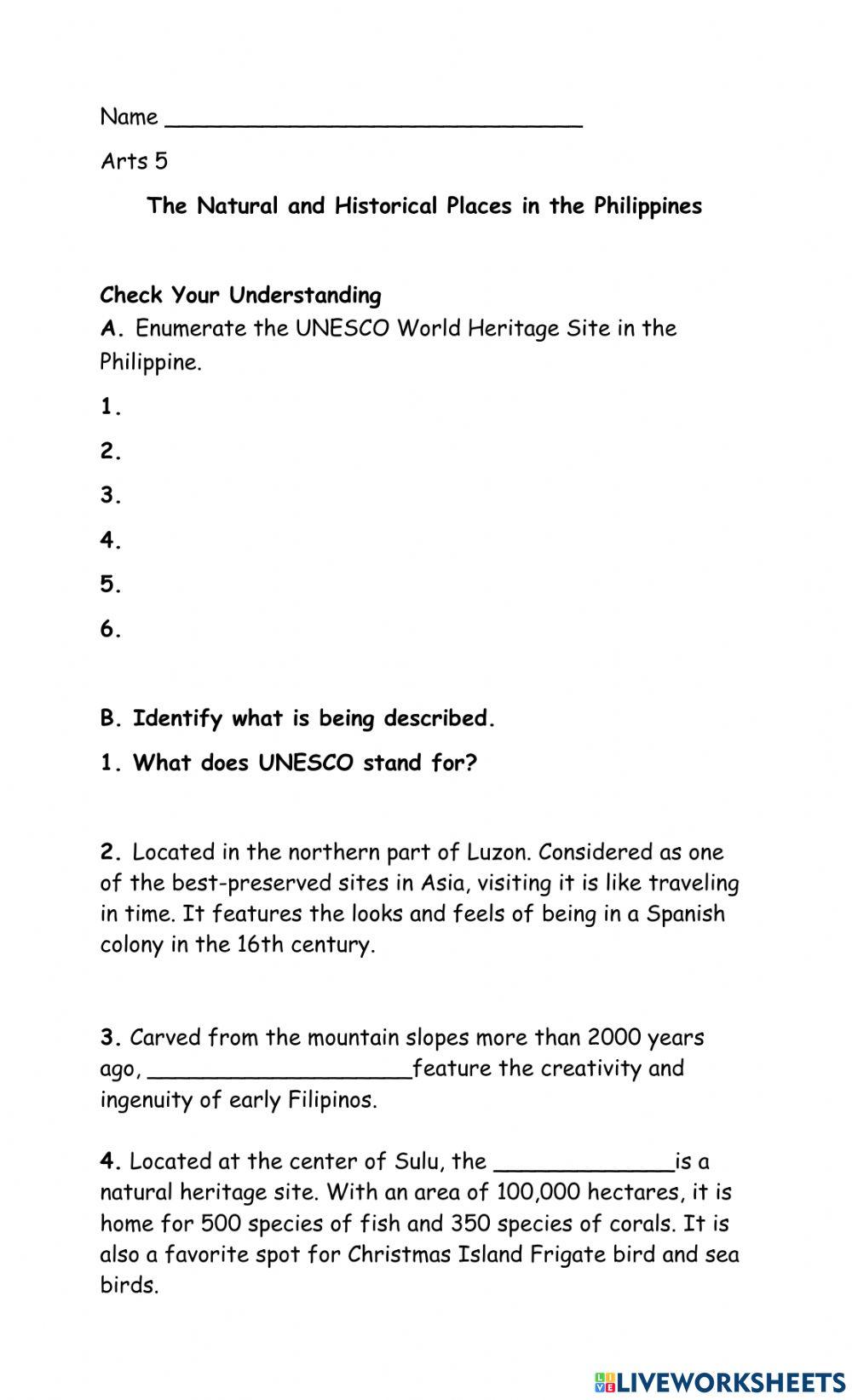 arts 5 online exercise for | Live Worksheets