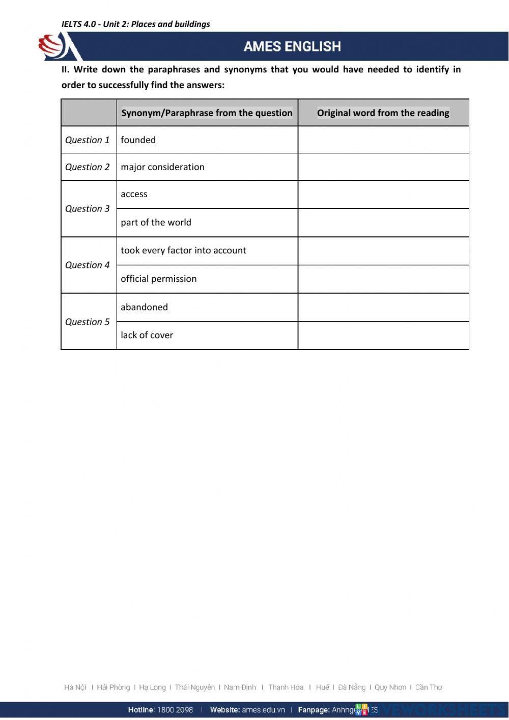 Worksheet U2 Lesson 1 Reading worksheet | Live Worksheets